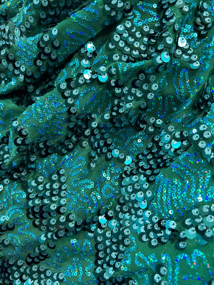 Stretch French Tuille with sequins work 60” – Butterfly Fabrics NYC